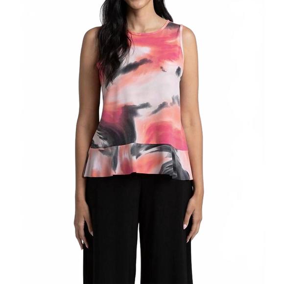 Sympli | Tops | New Sympli Sleeveless Peplum Top In Marble | Poshmark